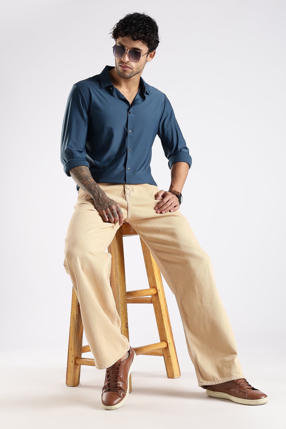 Pleated Dark Grey Gurkha Straight fit Trousers – Elan Clothing